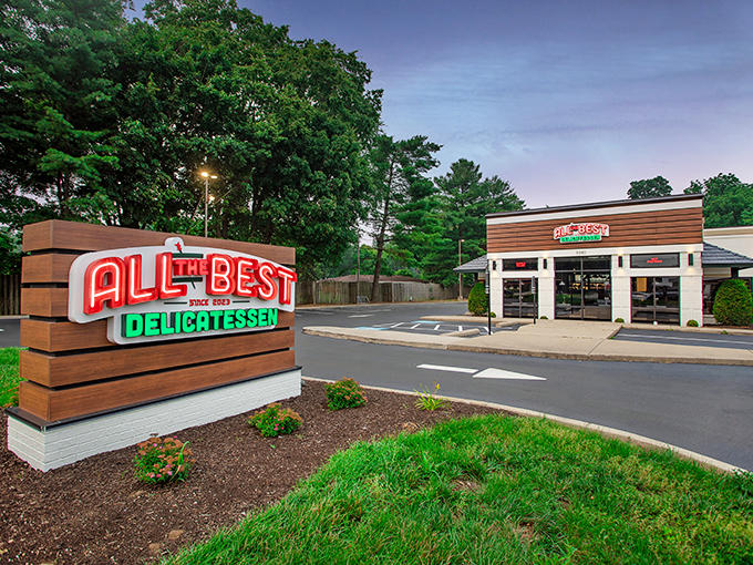 Step into this modern deli wonderland where the signage promises "All The Best" and actually delivers on it.