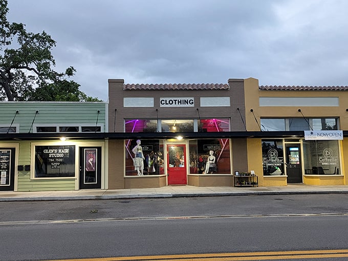 The unassuming storefront with its simple "CLOTHING" sign hides a treasure trove of fashion finds that would make any bargain hunter's heart skip a beat.