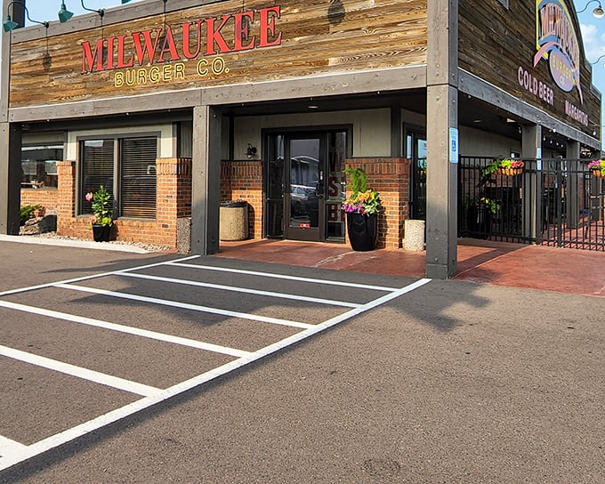 The iconic red signage of Milwaukee Burger Company beckons like a lighthouse for the hungry traveler. Wisconsin comfort food has found its perfect home.