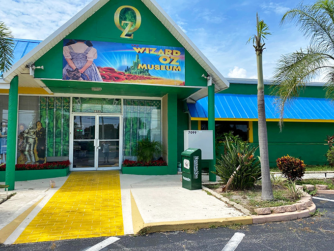 The emerald facade beckons with whimsy – complete with a yellow brick road that practically dares you not to skip toward the entrance.