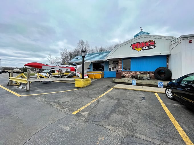 The airplane parked outside isn't a mirage—Mike's Place in Kent embraces whimsy from the moment you pull in.