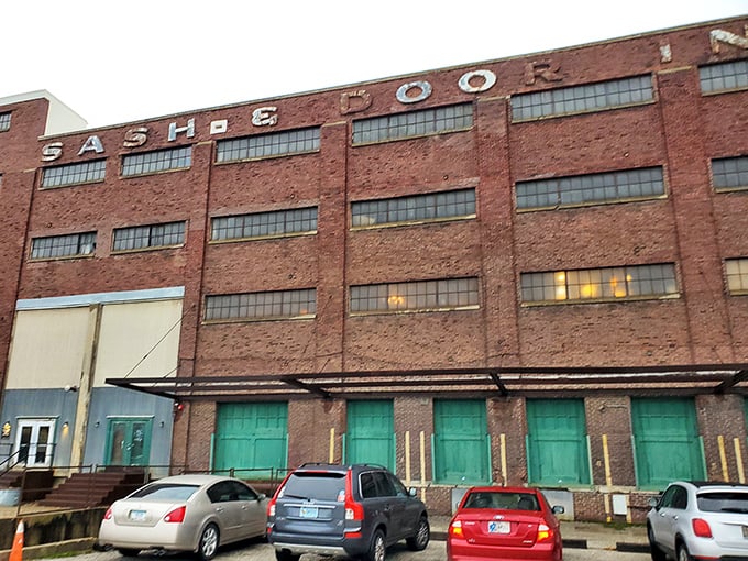 The imposing brick facade of Midland Arts & Antiques Market stands as a time portal disguised as architecture. Industrial history meets treasure hunting paradise.