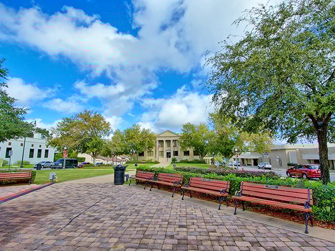 Leesburg's town square offers a moment of tranquility with its brick-paved paths and shaded benches—the perfect spot for people-watching or ice cream contemplation.