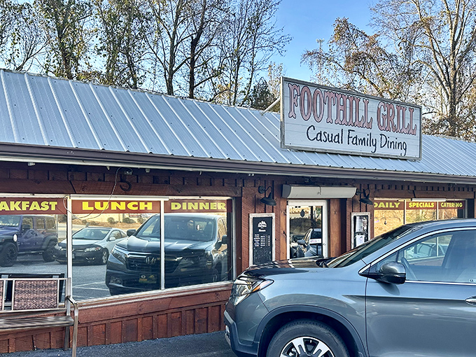 The unassuming exterior of Foothill Grill hides culinary treasures within, like finding a winning lottery ticket in your winter coat pocket.