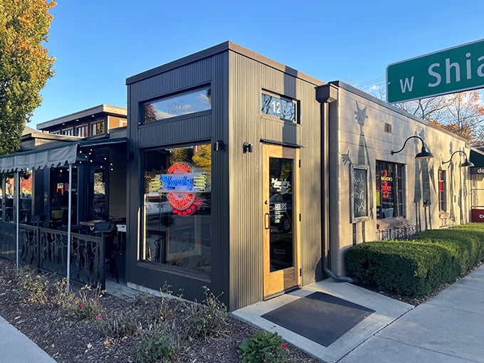 The modern industrial exterior of The Laundry beckons like a culinary lighthouse in downtown Fenton. Who knew doing laundry could look this appetizing?