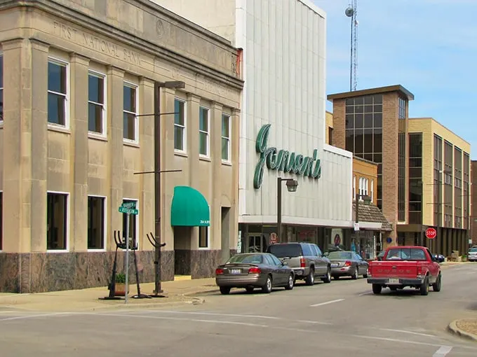 Downtown Effingham showcases its small-town charm with historic buildings and the iconic Jensen's department store, where shopping feels like a nostalgic journey through time.