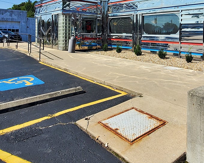 The gleaming chrome exterior of Diner 23 catches Ohio sunshine like a time-traveling spaceship that accidentally landed in Waverly with a cargo of perfect pancakes.