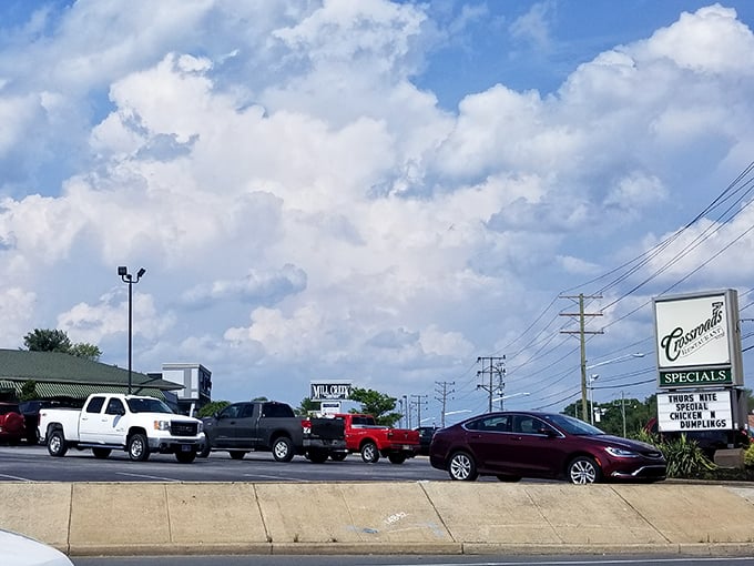 The packed parking lot at Crossroads tells you everything – Delaware's worst-kept culinary secret is worth every minute of the wait.