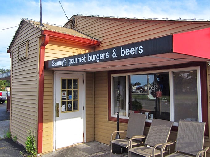 The unassuming exterior of Sammy's belies the culinary treasures within – like finding a diamond in a strip mall setting.