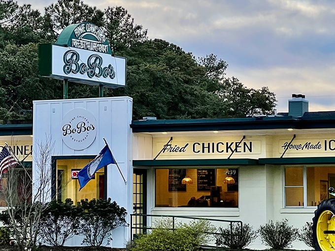 BoBo's roadside charm beckons hungry travelers with its vintage signage and simple declaration: "Fried Chicken" – two words that have launched a thousand road trips.