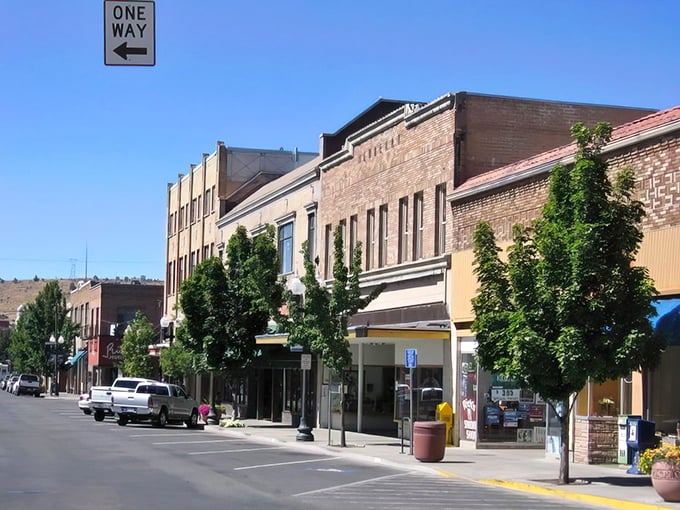 Downtown Klamath Falls transforms into a golden wonderland when autumn arrives, painting Main Street like nature's masterpiece.