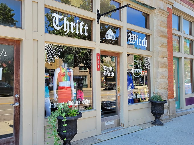 The gothic lettering and spiderweb-adorned windows of Thrift Witch aren't just Halloween decorations—they're a year-round promise of the wonderfully weird treasures waiting inside.