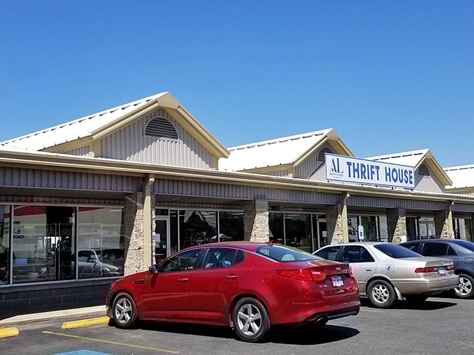 The exterior promises bargain hunting adventures that could rival any treasure map expedition inside.