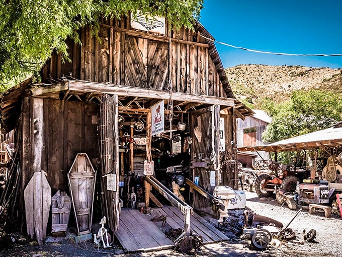 This weathered wooden shop looks like it was plucked straight from a Western film set, but it's the real deal—frontier authenticity without the Hollywood markup.
