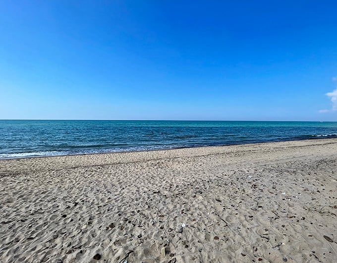 Where the Midwest meets the coast! Kemil Beach stretches out with golden sands that rival any ocean shoreline.