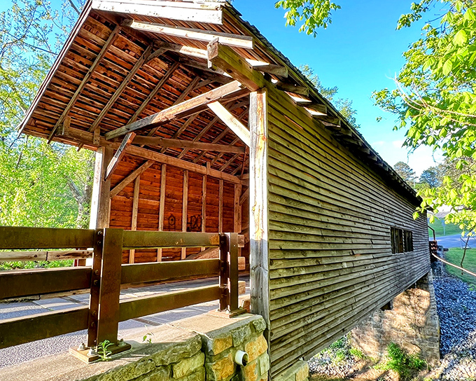 Sunlight plays through the exposed beams, creating an ever-changing light show that's been entertaining visitors since horses were the preferred mode of transportation.