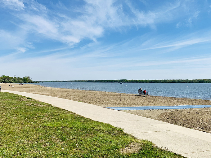 Paradise doesn't require a passport—just sunscreen and a cooler full of optimism at Alum Creek's sandy shores.
