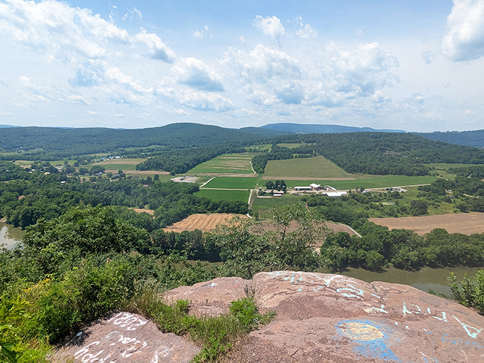 Mother Nature showing off her curves! The Susquehanna River winds gracefully below, creating Pennsylvania's answer to the Grand Canyon.