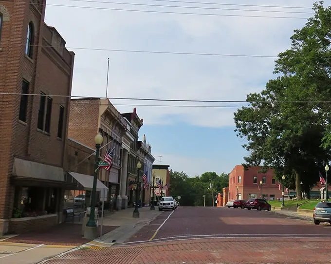 Brick streets and historic storefronts – Mount Carroll's downtown looks like a movie set where Jimmy Stewart might dash around the corner at any moment.