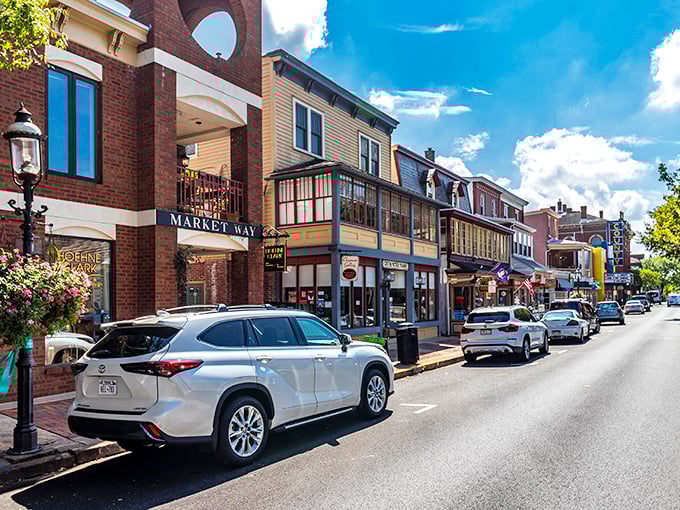 Market Way invites you to stroll past colorful storefronts where local businesses thrive under blue Pennsylvania skies – no mall could capture this authenticity.
