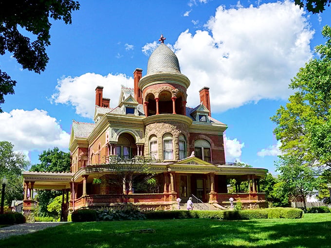 Summer at the Seiberling reveals its full architectural bravado—that dome isn't compensating for anything, it's simply announcing "I've arrived" to all of Kokomo.