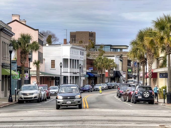 Bay Street welcomes you with its perfect blend of historic charm and modern convenience. Those palm trees aren't just for show—they're nature's welcome committee.