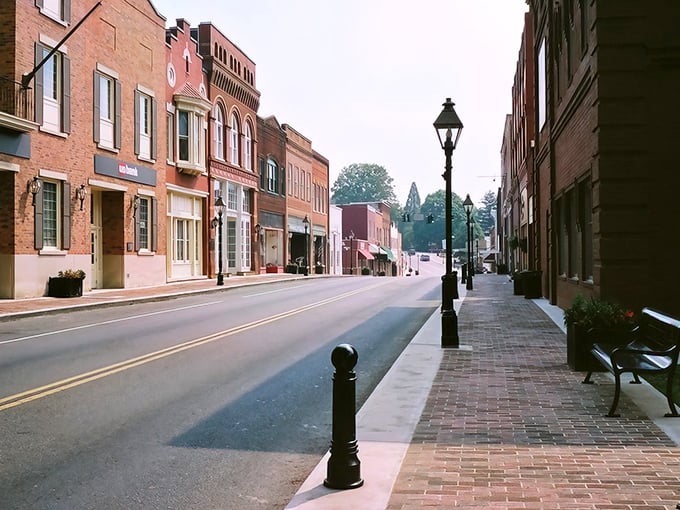 Brick facades create the perfect small-town tableau along Rogersville's historic Main Street, where time seems to slow down just enough to savor life.