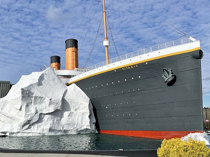 Not just any iceberg—this dramatic recreation shows exactly what sealed Titanic's fate, a frozen nemesis waiting in the North Atlantic darkness.