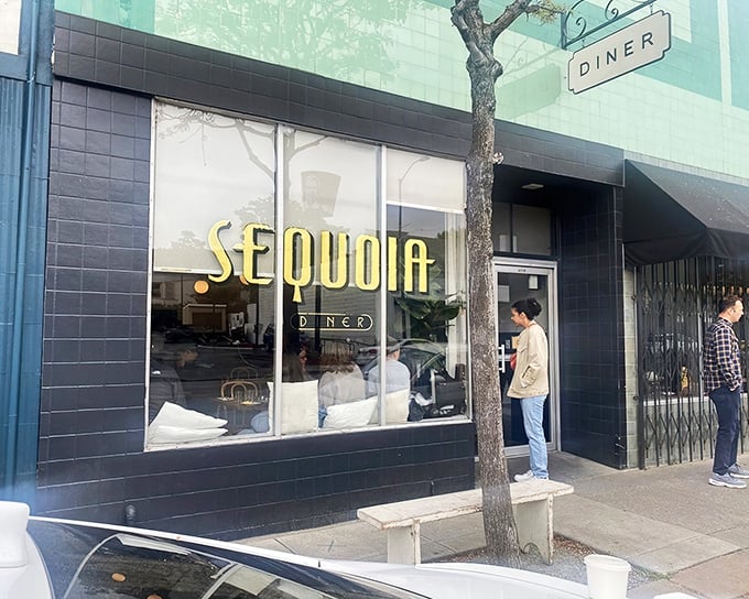 Step inside and suddenly you're in breakfast's version of a warm hug, complete with golden lettering that means business.