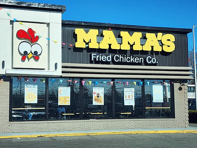 The bright yellow sign and cartoon chicken mascot beckon like an old friend saying, "Trust me, you're gonna love what's inside."