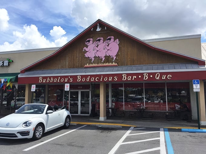 Strip mall exterior, barbecue royalty interior. Like finding a Michelin-starred restaurant in your neighbor's garage, Bubbalou's modest façade hides Orlando's worst-kept secret.