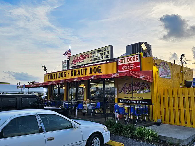Arbetter's vibrant exterior is like a time machine to simpler days, when a great hot dog joint needed no fancy frills—just delicious food.