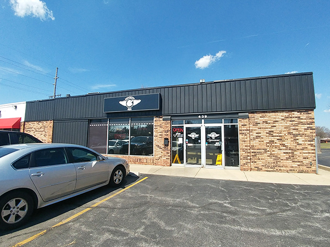 The unassuming exterior of Bombers BBQ in Munster hides culinary treasures within, proving once again that the best barbecue joints rarely need flashy facades.