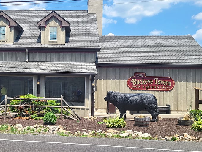 That cow statue out front isn't just decoration – it's a promise of beef excellence waiting inside.