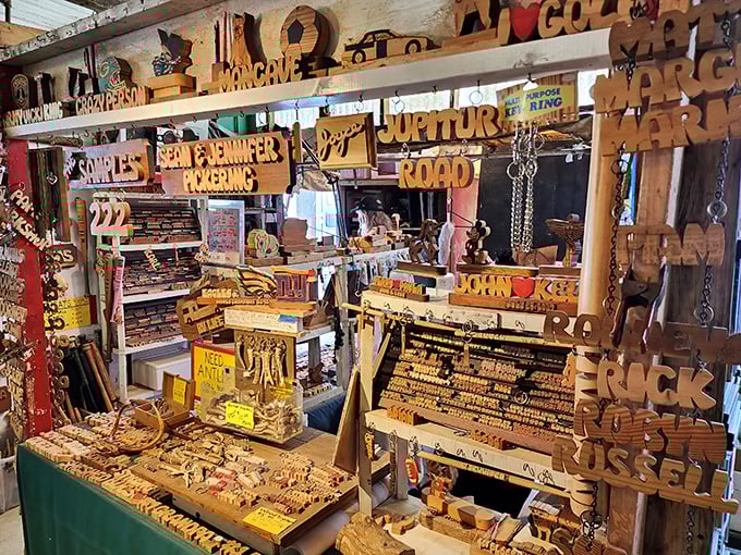 Treasure hunter's paradise! This collectibles booth showcases everything from vintage figurines to jewelry, where one person's forgotten knickknack becomes another's prized possession.