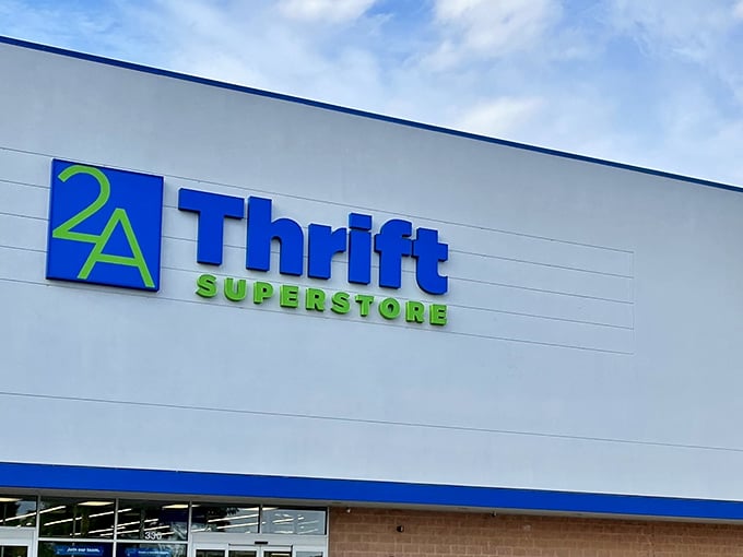 The iconic blue and green 2A logo beckons treasure hunters like a lighthouse for the bargain-obsessed. Prepare for retail adventure!