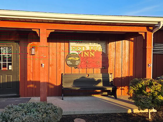 The iconic red exterior welcomes you like an old friend who happens to make the best barbecue in three counties. No fancy frills needed.