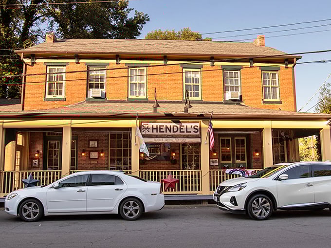 The historic brick façade of Hendel's welcomes you like an old friend, its yellow porch practically saying, "Come on in, the stuffed mushrooms are waiting!"