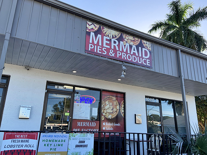 The unassuming exterior of Mermaid Pies & Produce proves once again that Florida's best culinary treasures often hide in plain sight.