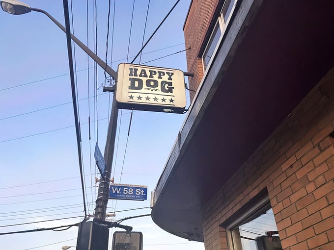 That vintage sign hanging above W. 58th St. might as well say "Hot Dog Heaven This Way" – a beacon for comfort food seekers throughout Cleveland.