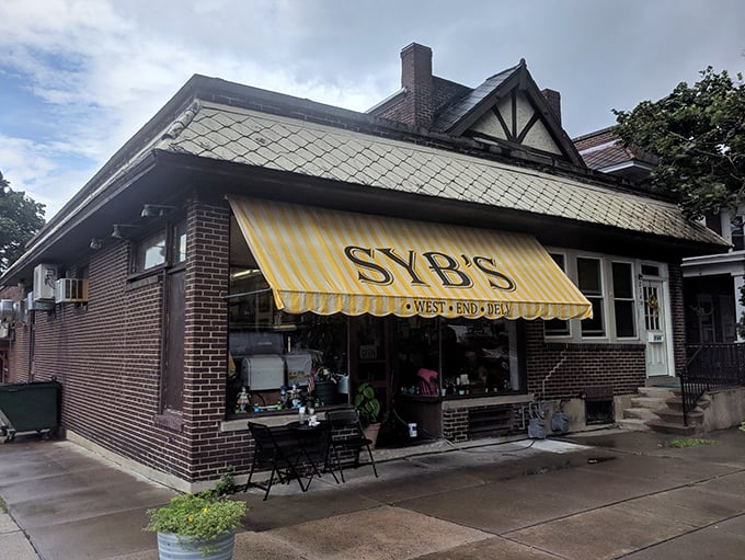 The classic brick exterior says "I've been here longer than your diet resolutions." Those outdoor tables invite you to enjoy your sandwich with a side of people-watching.