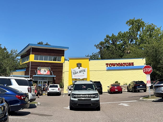 The bright yellow exterior of Town House Restaurant stands out like a beacon of breakfast hope in Oviedo. No wonder the parking lot's always full!