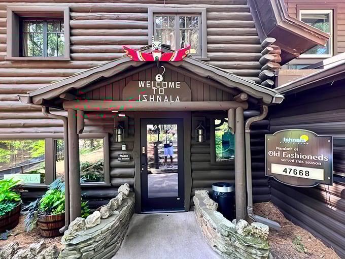 "Welcome to Ishnala" indeed! This entrance, complete with stone pathway and carved details, feels like crossing into Wisconsin's version of Narnia.