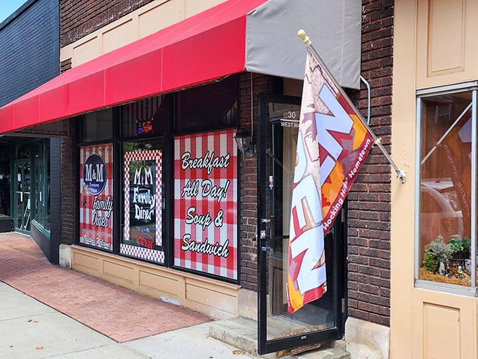 The unassuming storefront might fool you, but locals know this red-lettered beacon houses breakfast magic worth setting your alarm for.