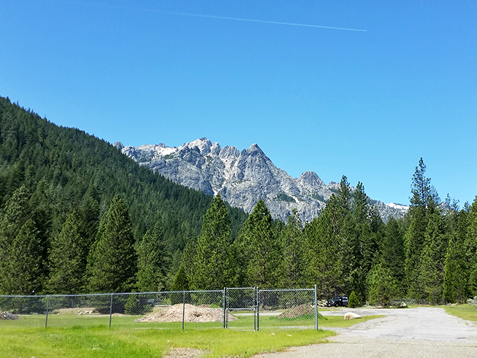 Nature's skyscrapers reach for the heavens at Castle Crags, where 170-million-year-old granite formations create California's most dramatic skyline without a single parking meter.