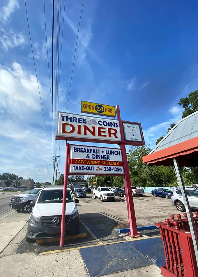 That classic "OPEN 24 HRS" sign isn't just information—it's a promise that comfort food awaits, no matter when cravings strike.