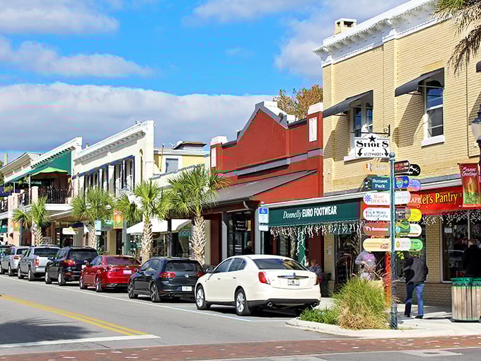 Downtown Mount Dora's vibrant storefronts showcase the town's personality—a delightful mix of old Florida charm and modern boutique shopping experiences.