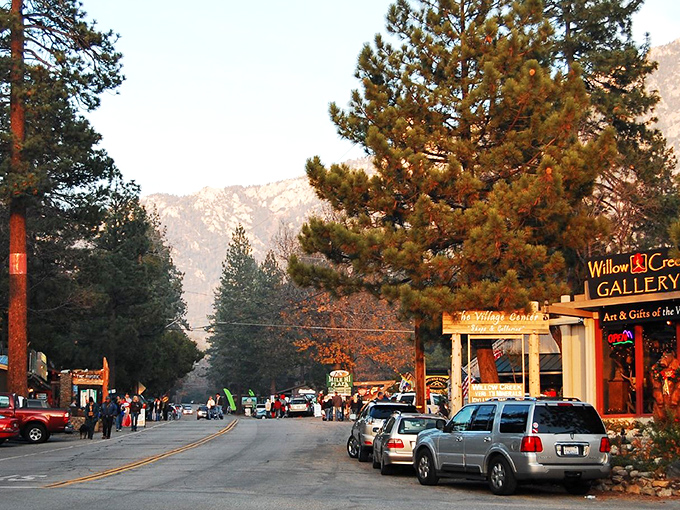 Even the gas stations in Idyllwild look like they belong in a postcard, surrounded by towering pines and mountain air that makes regular unleaded smell like adventure.