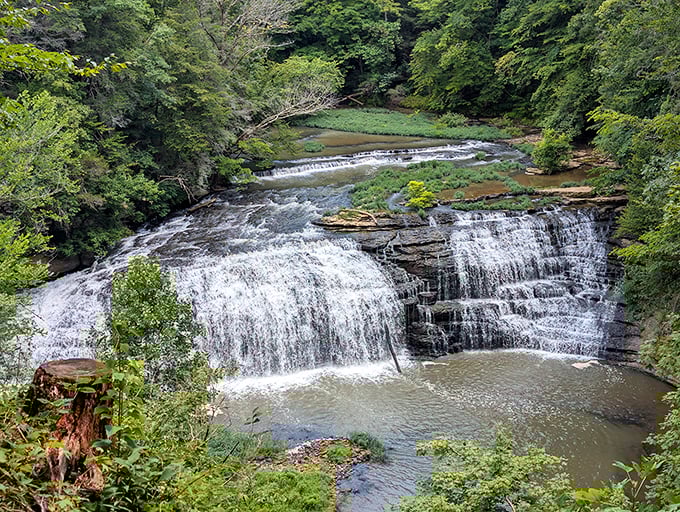 The Middle Falls offers a perfect preview of coming attractions, like a movie trailer that actually delivers on its promise.