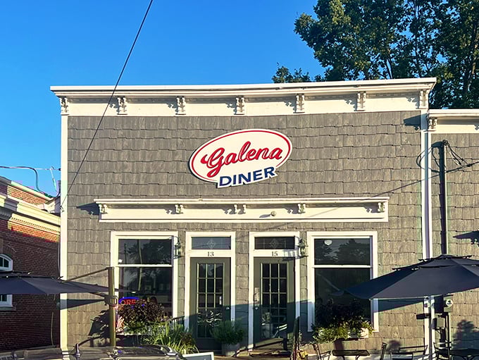 The unassuming gray exterior of Galena Diner hides culinary treasures within, like finding a diamond in your grandmother's jewelry box.